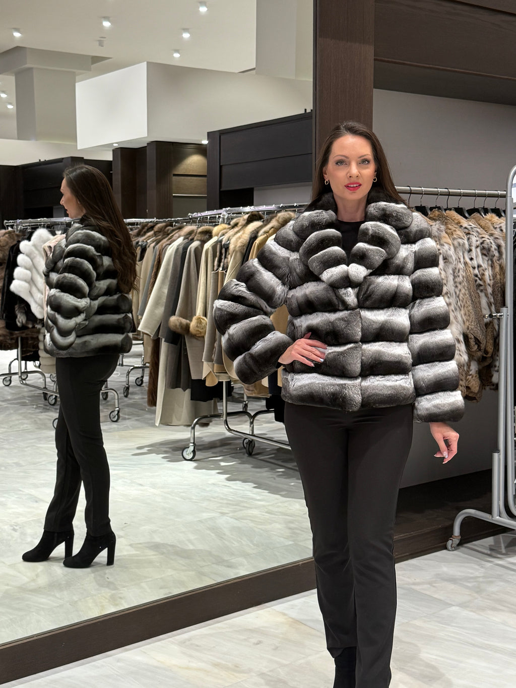 Chinchilla Jacket with Notched Collar – Marie Minks